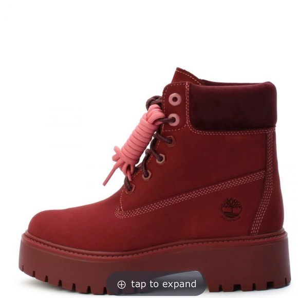Timberland | Shoes | Timberland Red Combat Moto Boots With Rugged Sole ...